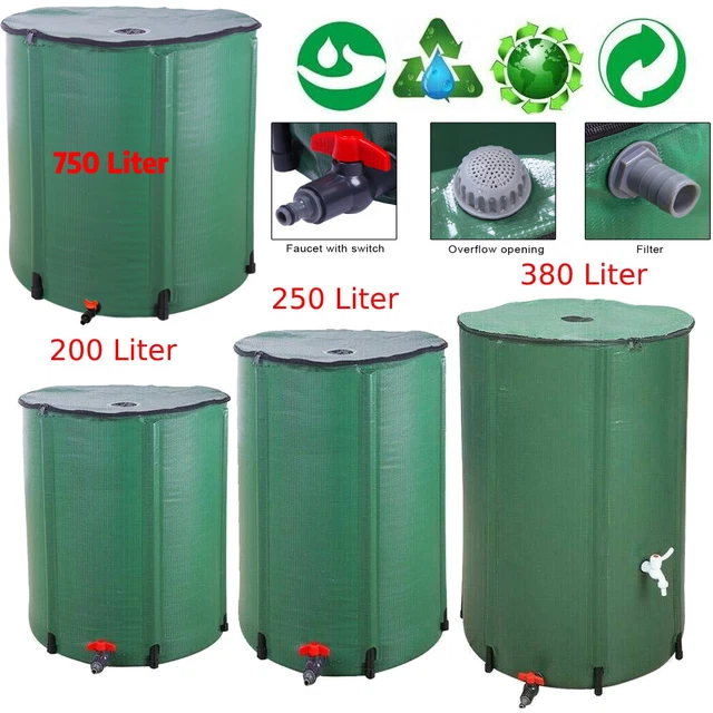 REGENTONNE WASSERFASS WASSERTANK 250L/380L/750L mit Hahn Garten ...