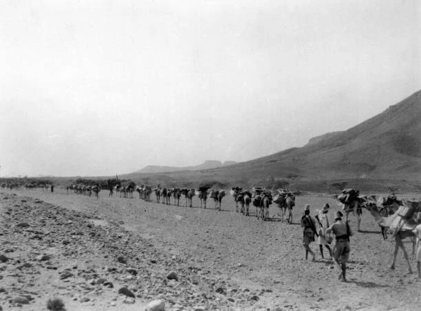 THE CARAVAN OF Italian Explorer Raimondo Franchetti Marching 1 Old ...