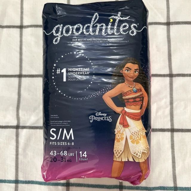 DISNEY PRINCESS MOANA Goodnites, Nighttime Bedwetting Underwear for ...