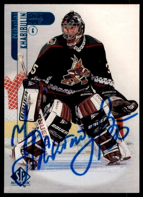 1998-99 SP AUTHENTIQUES Nikolai Khabibulin OnCardIPAuto Coyotes #67 ...