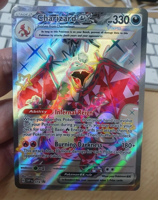 POKEMON SCARLET & Violet Paldean Fates CHARIZARD EX SVP074 Shiny Full ...