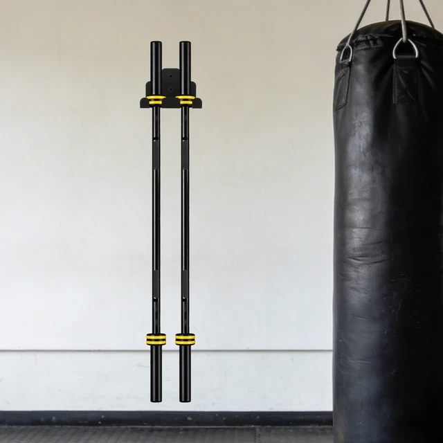 BARBELL WALL HOLDER, Three-Hook Wall Mounted Weight Rack Barbell Holder ...