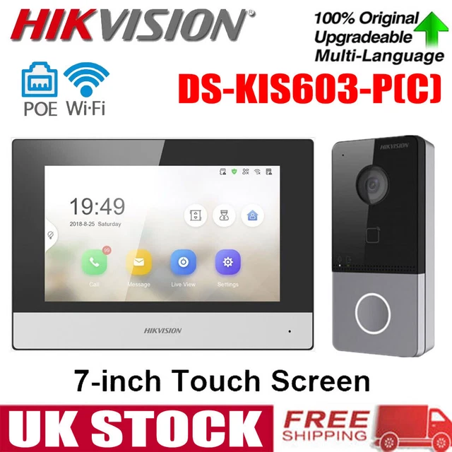 HIKVISION WIFI POE IP Video Intercom Kit DS-KIS603-P(C) Doorbell Door Station UK £178.80 ...