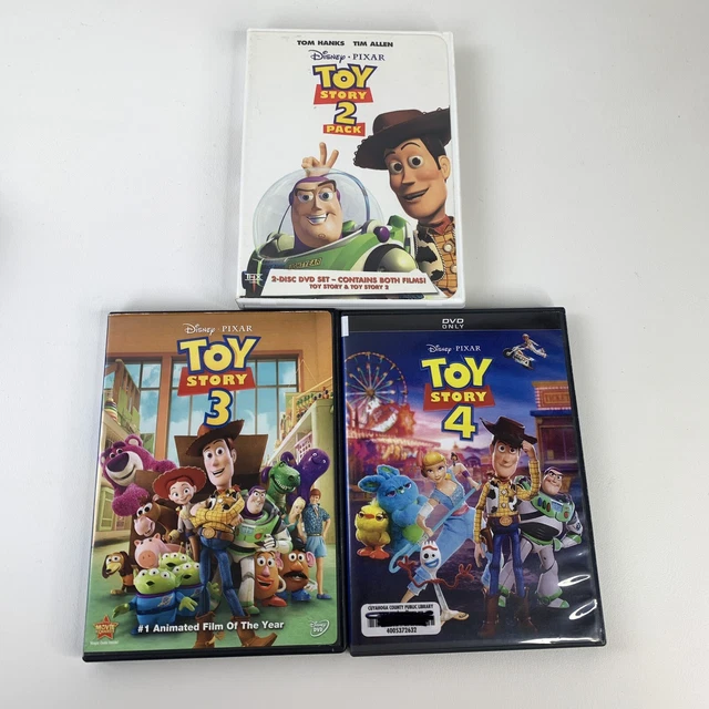 DISNEY TOY STORY 1 2 3 4 DVD Collection Lot 4 Movies Kids Family Pixar ...