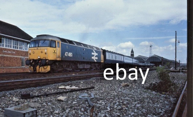 ORIGINAL 35MM RAILWAY SLIDE BR DIESEL 47460 AT DARLINGTON ON 6/9/86. £3 ...