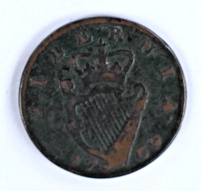 ANTIQUE 1769 IRISH Halfpenny Hibernia coin - George III - Good ...