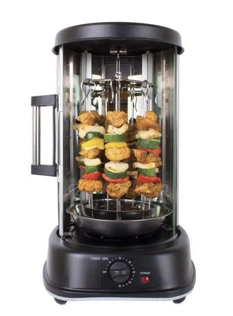 NEW 1500W VERTICAL Electric Rotating Grill Rotisserie Chicken Shawarma ...
