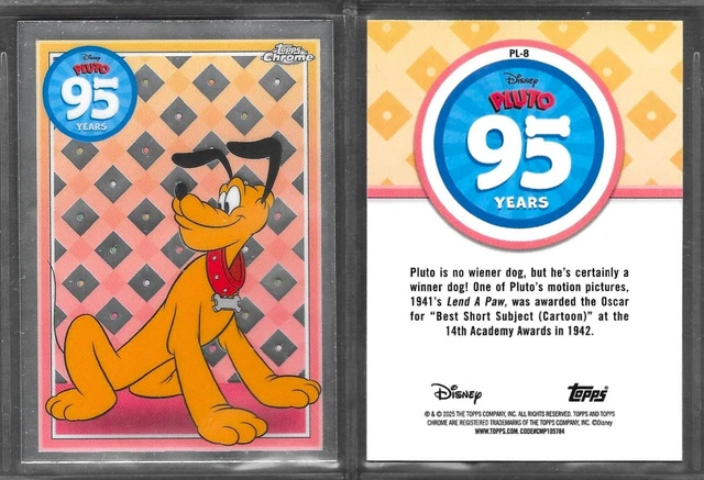 TOPPS CHROME DISNEY 2025 #PL-8 Pluto 95th Anniversary Card £2.99 - PicClick UK