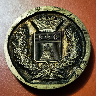 MATRICE SCEAU CACHET en Bronze Armoirie & Blason Couronne Ville TOURNAI ...