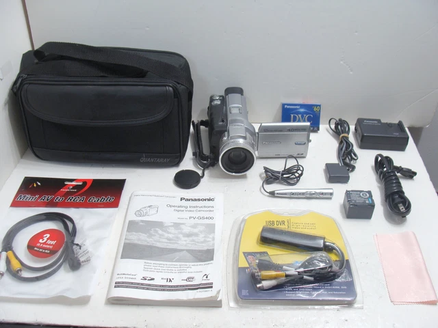 VIDEOCÁMARA HÍBRIDA PANASONIC PV-GS400 3CCD Mini DV + Kit de transferencia de video EUR 190,01 ...