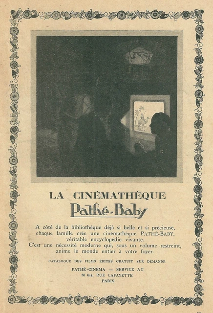 PUBLICITÉ PATHE BABY Pathé cinéma projection 1927 réclame EUR 7,85 ...