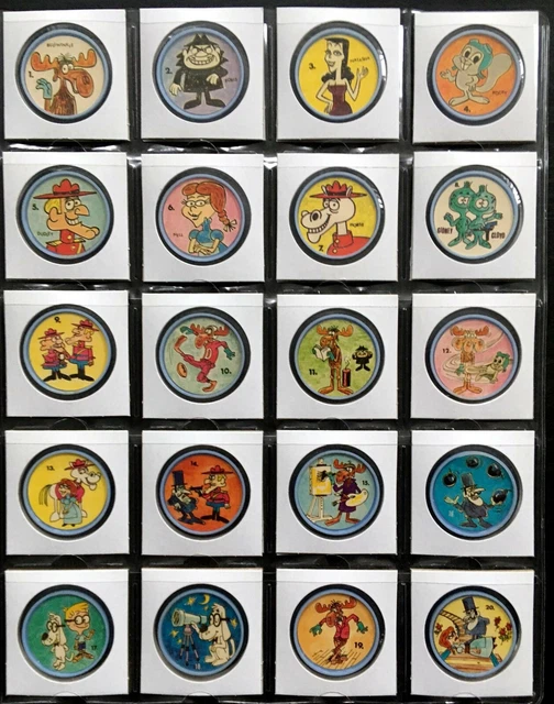 1964 OLD LONDON 'ROCKY & BULLWINKLE' Space Magic COMPLETE 60-Coin Set ...