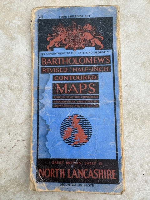 BARTHOLOMEW'S REVISED HALF-INCH Contoured Map Great Britain Sheet 31 N ...