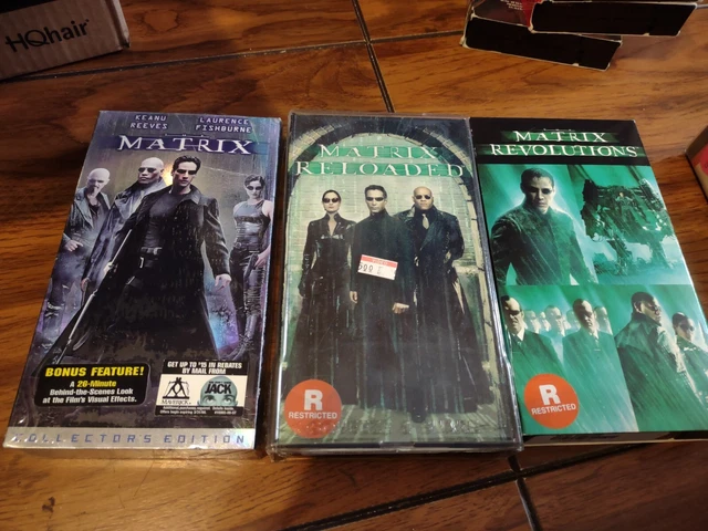 THE MATRIX VHS Trilogy RELOADED REVOLUTIONS +Keanu Reeves £20.16 ...