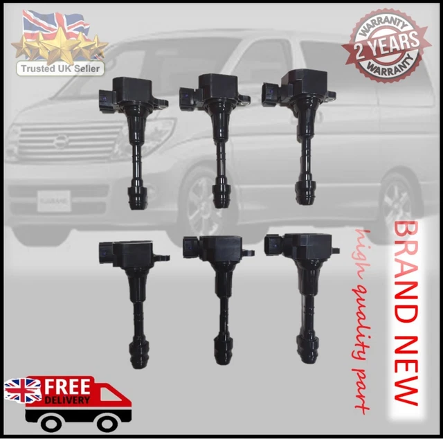 FOR NISSAN ELGRAND E51 VQ25 2.5 6 X COIL PACKS Ignition FULL SET BRAND NEW £99.00 - PicClick UK