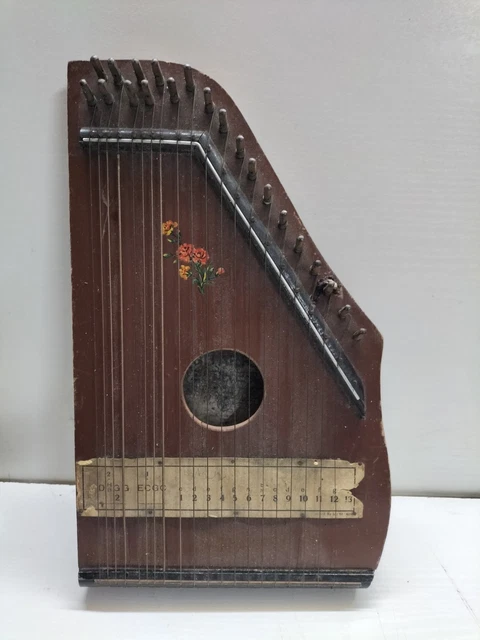 ANCIEN CITHARE -21 cordes, Gitarr Zither Plusieurs Photos Instruments A ...