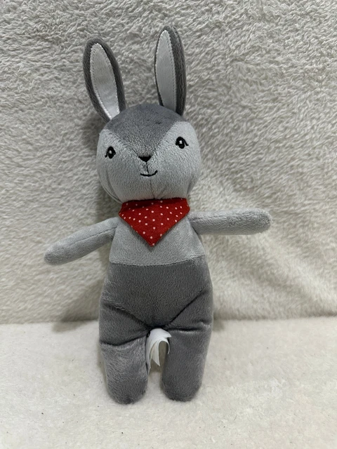 IKEA GULLIGAST BUNNY Rabbit Grey Soft Plush Toy Red Bandana squeaky toy ...
