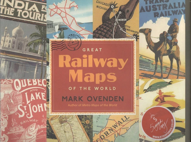 MARK OVENDEN SIGNED Great Railway Maps of the World Trains Posters ...