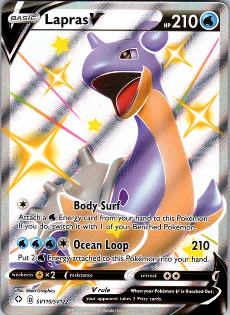 LAPRAS V SV110/SV122 SV110/SV122: Shining Fates Shiny Holo Rare - NM $9 ...