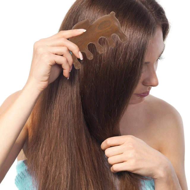 SANDALWOOD HEAD SCRATCHER Wooden Scalp Massager Sandalwood Comb Hair ...