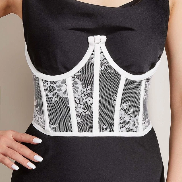 60-85CM UNDERBUST CORSET Belt Woven Cloth Lace Open Cup Corset Women ...