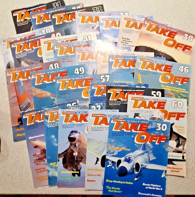 25 TAKE OFF Magazines Issues 26- 34, 36-46, 48, 49, 56-60 good ...