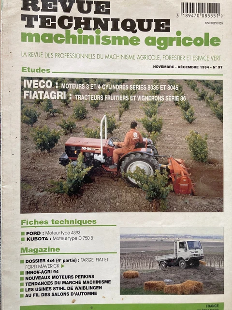 Revue Technique 97 Tracteur Fiatagri 55 86 60 96 62 86 70 86 72 86