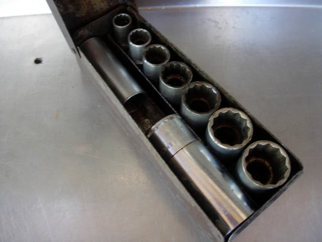 VINTAGE BRITOOL WHITWORTH 1/2" Drive Socket Set In Original Case Ex ...