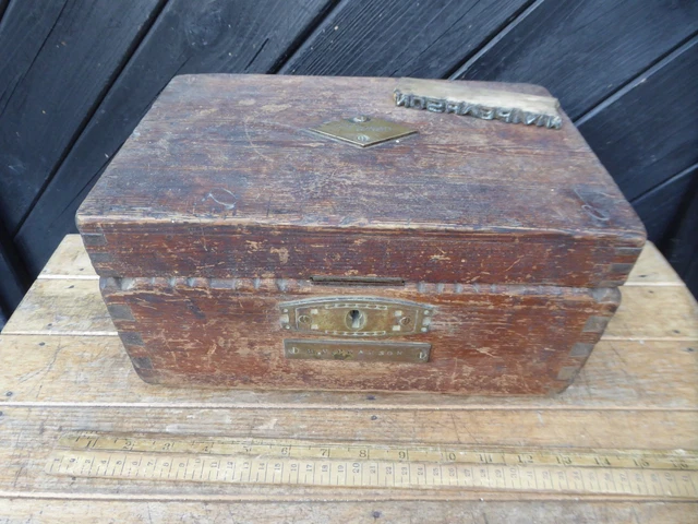 WW1 ERA ROYAL Navy Sailor's Ditty box with Brass name plate + carved ...