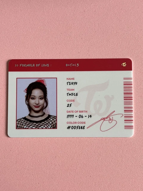 TWICE FORMULA OF Love Scientist Official Tzuyu ID Card Photocard EUR 5 ...