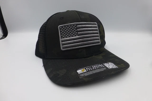 AMERICAN US FLAG hat Black/White cap Trucker Mesh Tactical Operator ...
