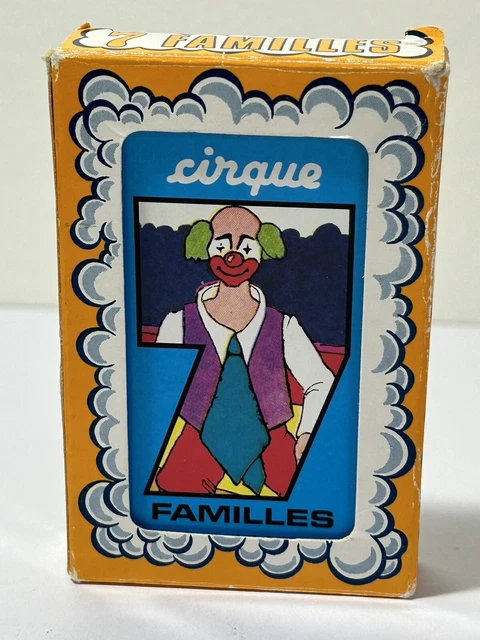 VTG CIRQUE JEU De 7 Famillies cartes French Language Complete Cards ...