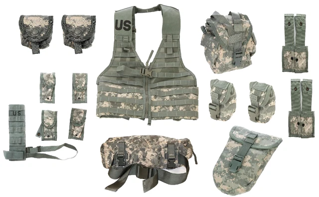US ARMY UCP Acu Molle Rifleman Fighting Load Carrier Flc Vest Set 16 ...