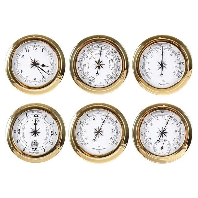 WALL MOUNTED THERMOMETER Hygrometer Barometer Watch Tidal Clock £18.60 ...