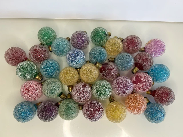 1960’S CHRISTMAS ICE Glo Frosted Sugar Bulbs ALL WORK Large Lot of 31 ...