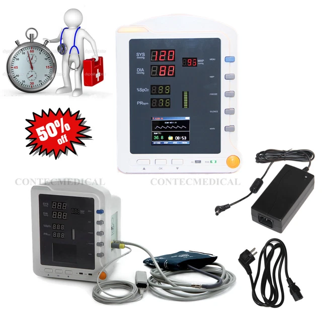 CONTEC 24H VITAL Signs Patient Monitor ICU/CCU Machine NIBP SPO2 PR ...