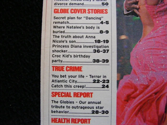 GLOBE MAGAZINE 2006 12 18 Natalee Britney Spears Will Smith Anna Nicole ...