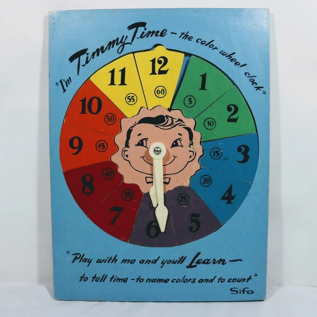 VINTAGE PUZZLE TIMMY Time Color Wheel Clock SIFO Toys $10.00 - PicClick