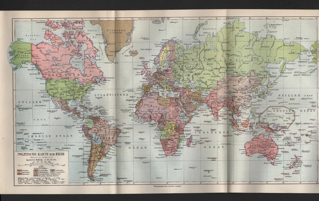 MAP MAP 1926: political map of the earth. Mercators Projection £16.76 ...