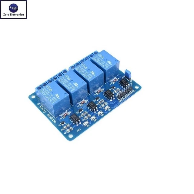 MODULO SCHEDA RELÈ ARDUINO 5V DC A 4 CANALI 220V 250V 10A AC RELAY ...
