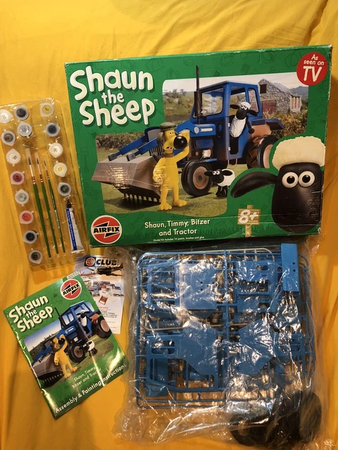 #1 AIRFIX SHAUN the Sheep Timmy Bitzer & Tractor model kit + Glue/Paint ...