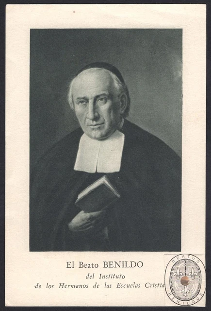 SANTINO ANTICO RELIC del Beato Benildo image pieuse holy card reliquia ...