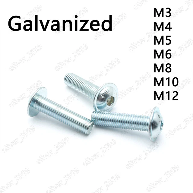 GALVANIZED STEEL HEX Socket Bolt Button Flanged Washer Head Screw M3 M4 ... GALVANIZED STEEL HEX Socket Bolt Button Flanged Washer Head Screw M3 M4 ...