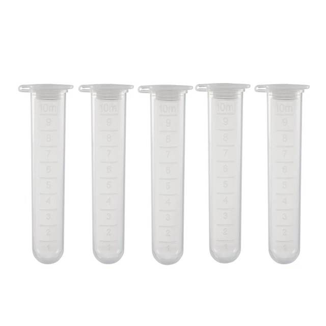 20 PCS 10ML Plastic Centrifuge Tubes with Attached Cap Round Bottom £7. ...
