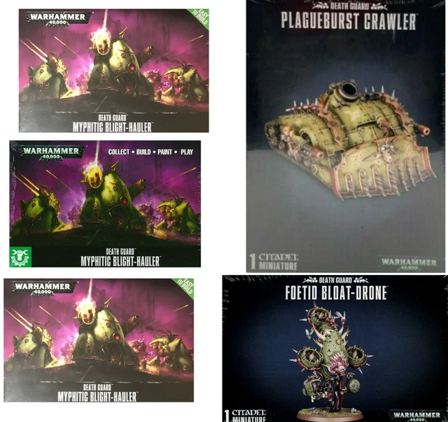 40K DEATH GUARD MYFETICO BLIGHT-HAULER, FEETID BLOAT-DRONE, PLAGUEBURST ...