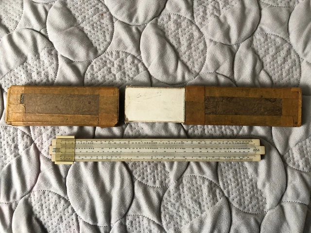UNIQUE LOG LOG Slide Rule Made in England 12” in Original Box Vintage £ ...