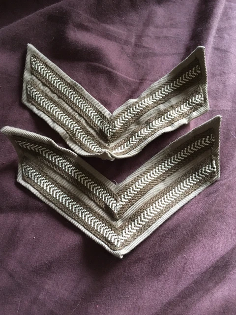 WW2 BRITISH KHAKI Drill Corporal Rank Chevrons Pair £15.00 - PicClick UK