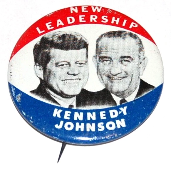 1960 JFK JOHN F KENNEDY LYNDON B JOHNSON campaign pin button political ...