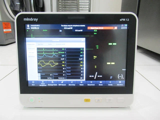 MINDRAY EPM-12 TOUCHSCREEN TRANSPORT SPO2 ECG/EKG TEMP NIBP PATIENT ...