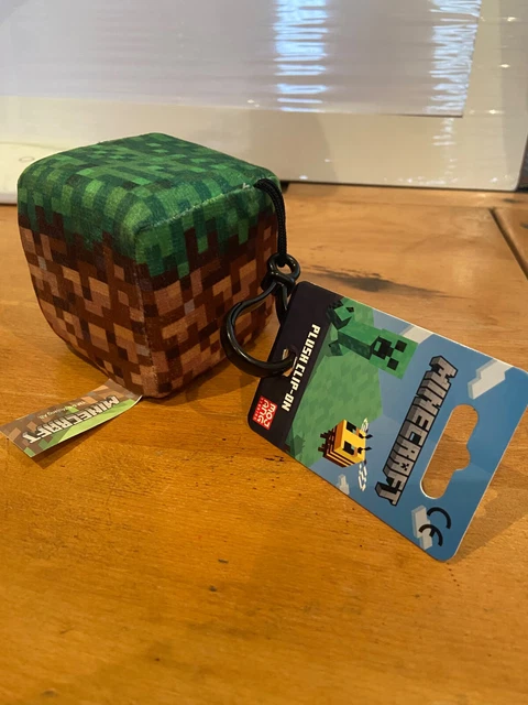 MINECRAFT PLUSH 3& Cube Clip On - Soil Terrain / Grass - New With Tags ...